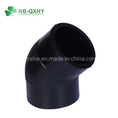 China DIN Standard HDPE Socket 45 Degree Elbow Buttfusion Fittings for Welding Connection for sale