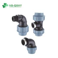 China QX Complete Size PP Compression Fitting Plastic 90 Degree Elbow for Water Supply for sale