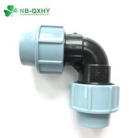 China Equal PP Compression Fittings Elbow Pipes 90 Degree Elbow for Irrigation Water Supply for sale