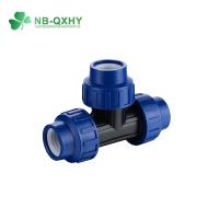 China DIN Standard Irrigation Turkey Blue PP Plumbing Fitting 90 Equal Tee Female Thread Tee for sale
