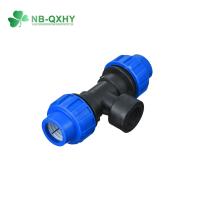China DIN Standard Irrigation Turkey Blue PP Plumbing Fitting 90 Equal Tee Female Thread Tee for sale