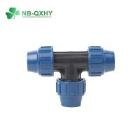 China DIN Standard Irrigation Turkey Blue PP Plumbing Fitting 90 Equal Tee Female Thread Tee for sale