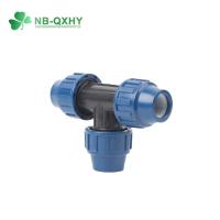 China DIN Standard Irrigation Turkey Blue PP Plumbing Fitting 90 Equal Tee Female Thread Tee for sale