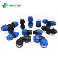 China Irrigation Pn16 Black Color Plastic Pipe Fitting with 90deg Angle PP Compression Fitting for sale