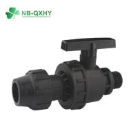 China Garden Irrigation Single Union Ball Valve Equal 16mm to 110mm PP Compression Fitting for sale