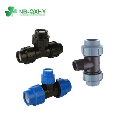China Irrigation PP Compression Pipe Fitting Tee Varnish Paint Equal Tee Male Thread Tee for sale