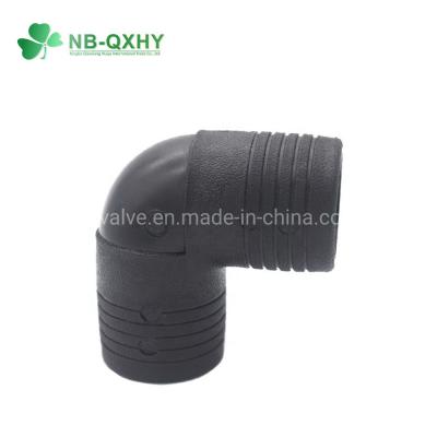 China Round Head Code Black Electrofusion HDPE 90 Degree Elbow SDR11 for Plumbing Fittings for sale