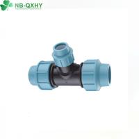 China PP Male Adapter Reducing Tee Blue Pn 16 Pipe Fittings Customized Request Customization for sale