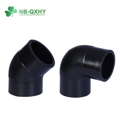 China Plastic Pipe Fitting Elbow HDPE Butt Fusion Elbow 45 Degree Elbow for Round Head Code for sale