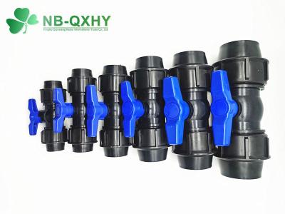China Compression Union PP Compact Ball Valve Made of 100% Material for Equal for sale