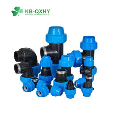 China 100% Material PP Plastic Compression Fittings Elbow 90 Degree Polypropylene Pipe Fittings for sale