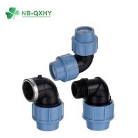 China Female Connection PP Compression Pipe Fitting 90 Tee Plastic Connector with Material for sale