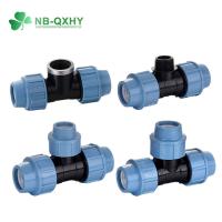 China Female Connection PP Compression Pipe Fitting 90 Tee Plastic Connector with Material for sale