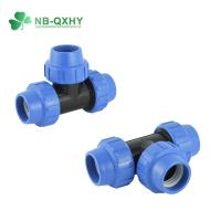 China Plastic PP Polypropylene Compression Pipe Fittings Tee Elbow Coupling 90 Degree Angle for sale