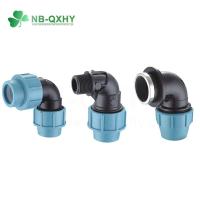 China Black and Blue Polypropylene/PP Compression Elbow/Tee Pipe Fittings for Irrigation for sale