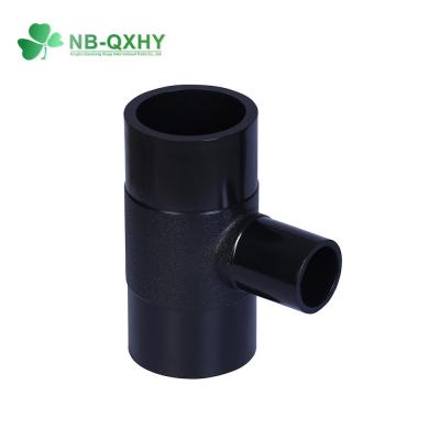 China Black Reducing Tee HDPE Butt Fusion Fitting for Gas and Water Distribution System for sale