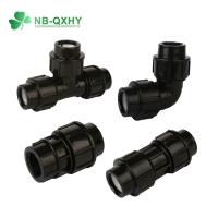 China Black Irrigation Radiation Protection Polypropylene Hose with PP Compression Elbow Fitting for sale