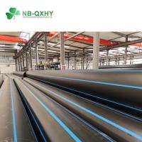 China HDPE Plastic Polyethylene PE Pipe Water Supply Tube with Blue Stripe Customized Request for sale