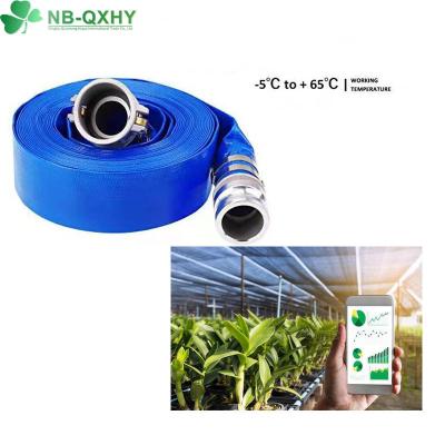 China High Thickness PVC Layflat Water Discharge Hose for Agriculture System Anti-UV Design for sale