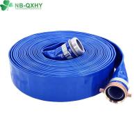 China 50m Length Blue PVC Layflat Hose Corrosion Resistant for Agricultural Watering System for sale