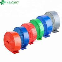 China 1mm-4mm Thickness Colorful PVC Layflat Plastic Discharge Hose for Agriculture Irrigation for sale