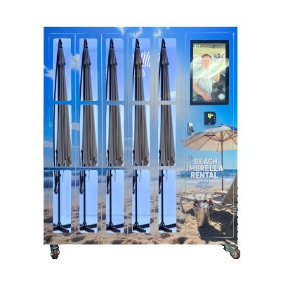 China Smart Beach Umbrella Rental Vending Machine with Card Reader for Resorts & Beachfront Venues for sale
