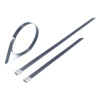 China 100pcs/bag UV-resistant Polyester Epoxy Nylon 11 Coated Stainless Steel Cable Ties for sale