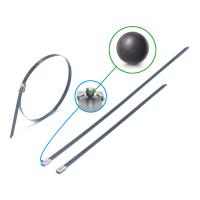 China 100pcs/bag UV-resistant Polyester Epoxy Nylon 11 Coated Stainless Steel Cable Ties for sale