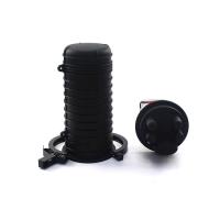 China 144F Capacity Fiber Optic Splice Closure Black Heat Sealing Cap Type 3 In 3 Out for sale