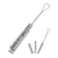 China FTTH Large Fiber Drop Wire Clamp Anti Aging Round Single Self Adjustable for sale