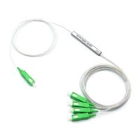 China LSZH Fiber Optic 1x4 PLC Splitter 0.9mm Mini Type With Connector for FTTX and PON Network for sale