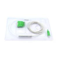 China LSZH Fiber Optic 1x4 PLC Splitter 0.9mm Mini Type With Connector for FTTX and PON Network for sale