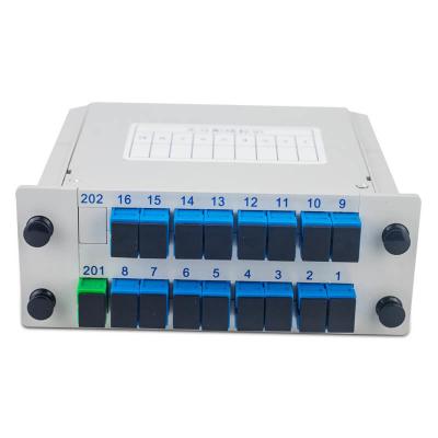 China Cassette Type 1x4 Optical Splitter 1x16 PLC Splitter SC APC for sale