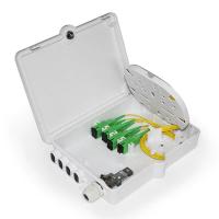 China FTTH 8 Cores Fiber Optic Distribution Box with Optional Adapters and Pigtails for Wall or Pole Mounting for sale