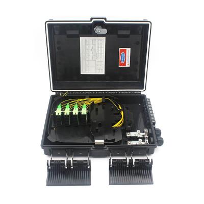China 16 Fibers Outdoor Fiber Optic Distribution Box Balck Water-proof for sale