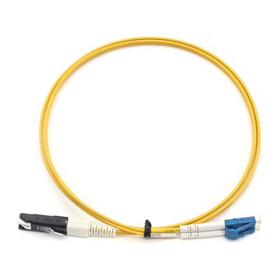 China Single Mode Fiber Optic Patch Cord with PVC Duplex LC UPC to VF45 for Fiber Broad Band Solutions for sale
