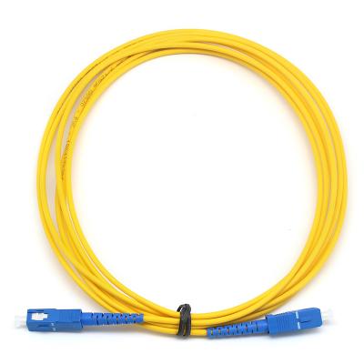 China Simplex Fiber Optic Patch Cord SC UPC To SC UPC SM Indoor PVC for sale