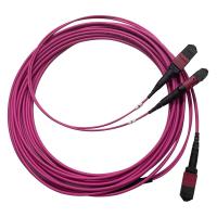 China 50/125 OM4 MM MPO Patch Cord 24F 3.0mm PVC High Density Multimode for sale