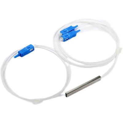 China 1X2 SC UPC LSZH Fiber Optic PLC Splitter 0.9mm Mini Steel Tube for sale