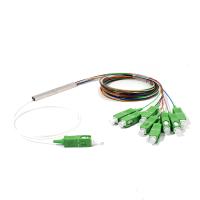 China Fiber Optic 1X8 Mini PLC splitter SC APC Connector 0.9mm, 1M for sale