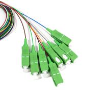 China Fiber Optic 1X8 Mini PLC splitter SC APC Connector 0.9mm, 1M for sale