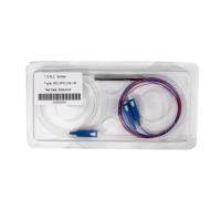 China Customized 1*2 SC UPC Mini Type Fiber Optic PLC Splitter With G657A Fiber 0.9mm for sale