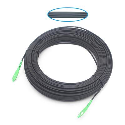 China Outdoor 2*5.0mm FTTH SC APC Flat Drop Patch Cord Singlemode With Balck Jacket for sale