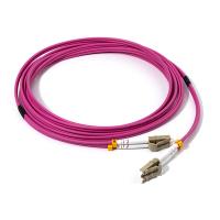 China Multimode Duplex LC UPC To LC UPC OM4 Optic Fiber Patch Cord 3.0mm for sale