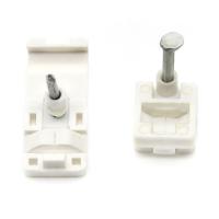 China Steel Nail Ftth Plastic Drop Wire Fiber Cable Clip White And Black Color for sale