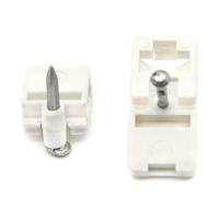 China Steel Nail Ftth Plastic Drop Wire Fiber Cable Clip White And Black Color for sale