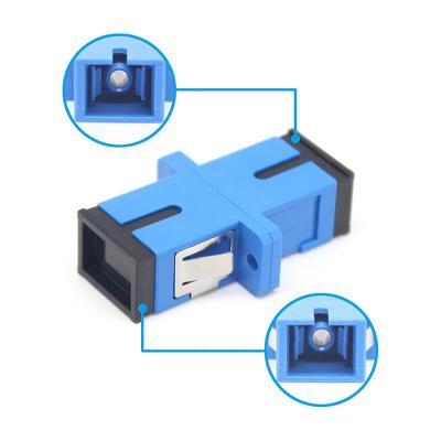 China SC UPC Simplex Fiber Optic Adapter with Flange 0.2dB Insertion Loss for sale