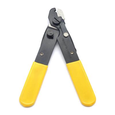 China Yellow Handle Single Hole Wire Cutter Fiber Optical Cable Stripper for sale