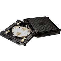 China Mini Square Type Fiber Optic Splice Closure Box 2 In 2 Out for 12-24 Cores with ABS+PC Material for sale