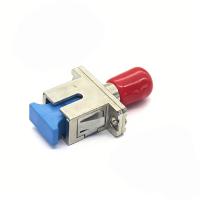 China FTTH SC UPC to ST UPC Simplex Fiber Optic Adapter with 0.2 dB Insertion Loss in Metal Case with Flange and 500 Cycle Durability for sale